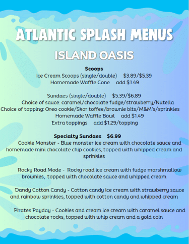 Dining & Refreshments - Atlantic Splash Adventure : Atlantic Splash ...
